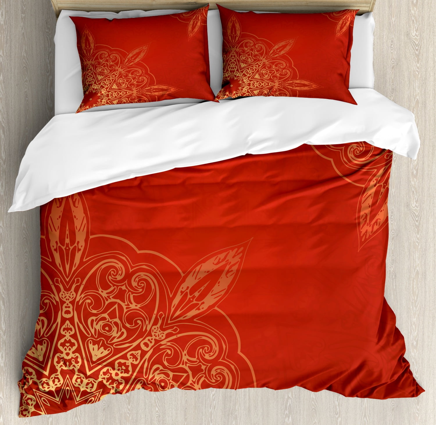 Mandala Duvet Cover Set King Size, Romantic Vintage Persian Traditional ...