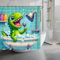BAOPAI Waterproof Dinosaur Shower Curtain - Polyester Bathroom Decor ...