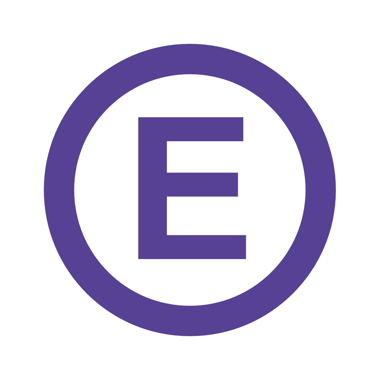 E Sticker Decal Die Cut - Self Adhesive Vinyl - Weatherproof - Made in ...