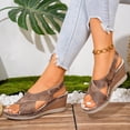 Bibifish Womens Wedge Sandals Comfort Ankle Buckle Open Toe Wedge ...