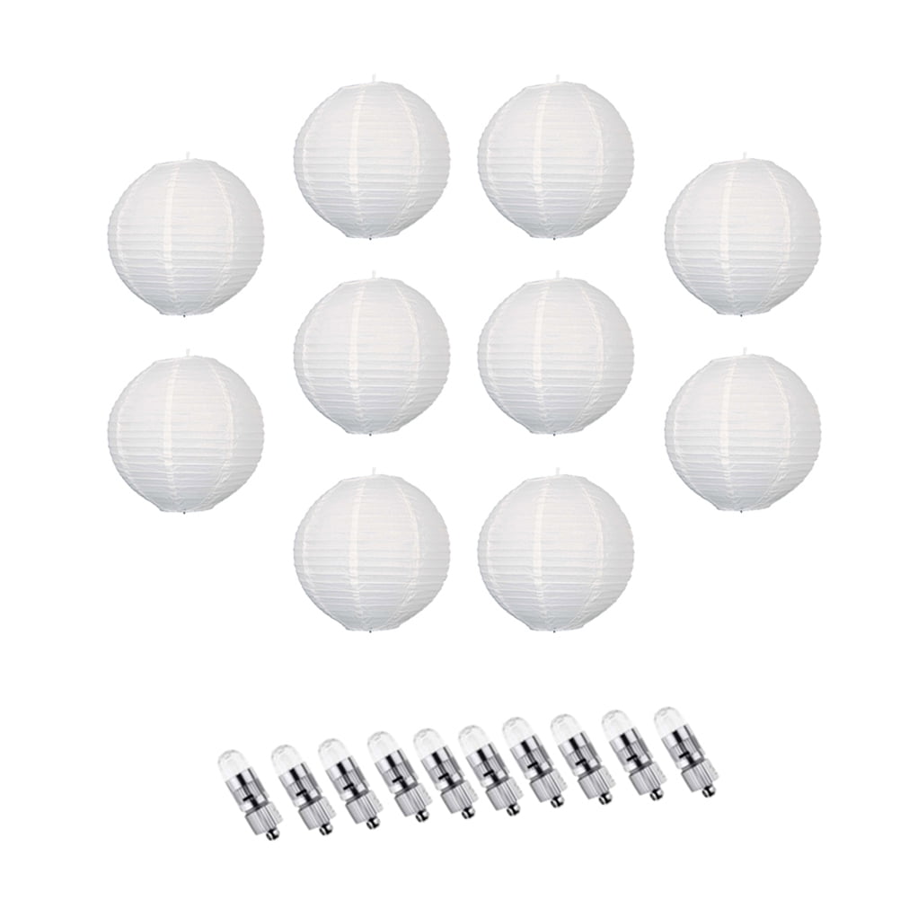 OUNONA 20 Pcs 20cm Paper Lantern Round Foldable Hanging Lantern Wedding ...