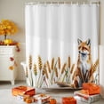 Bathroom Shower Curtain Watercolor Cute Fox Waterproof Shower Curtains ...