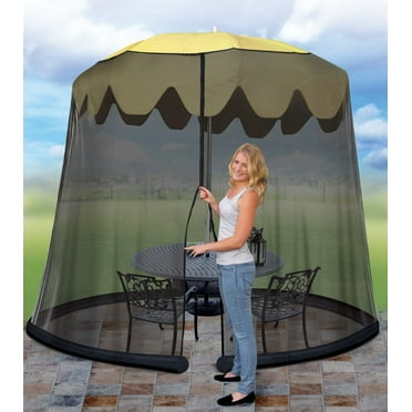 IdeaWorks 11' Umbrella Table Screen - Mesh Zippered Bug-Free Cover ...