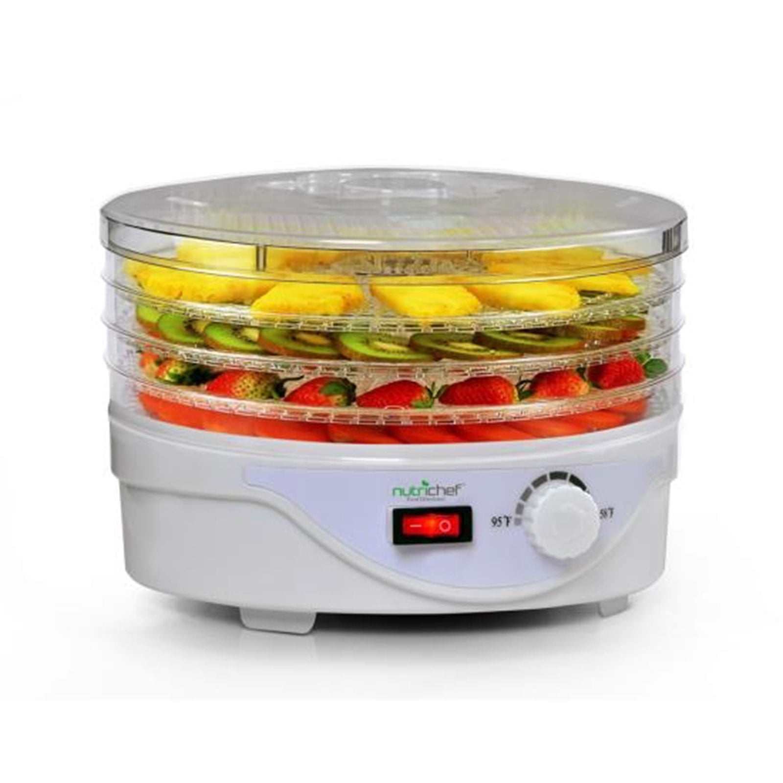 NutriChef Compact Electric Countertop Food Dehydrator - Food Preserver ...