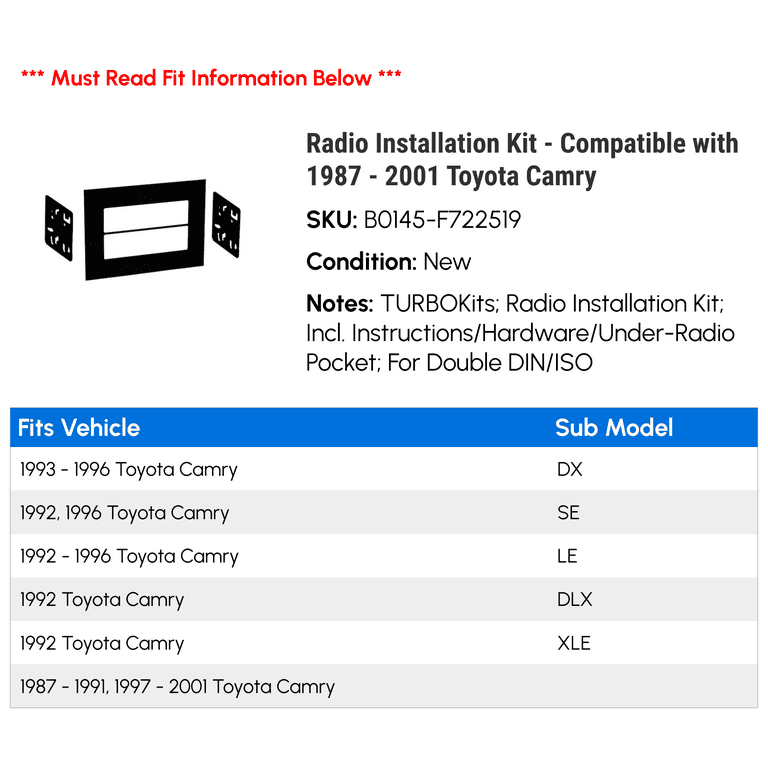 Metra Universal ISO Trim for Double DIN Installation