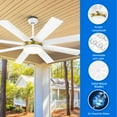 Dextrus 60'' Ceiling Fan with Light, Remote, 8 Blades, 6 Speeds, 3 ...