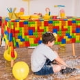 3pcs Building Block Tablecloths, Birthday Party Supplies Waterproof ...