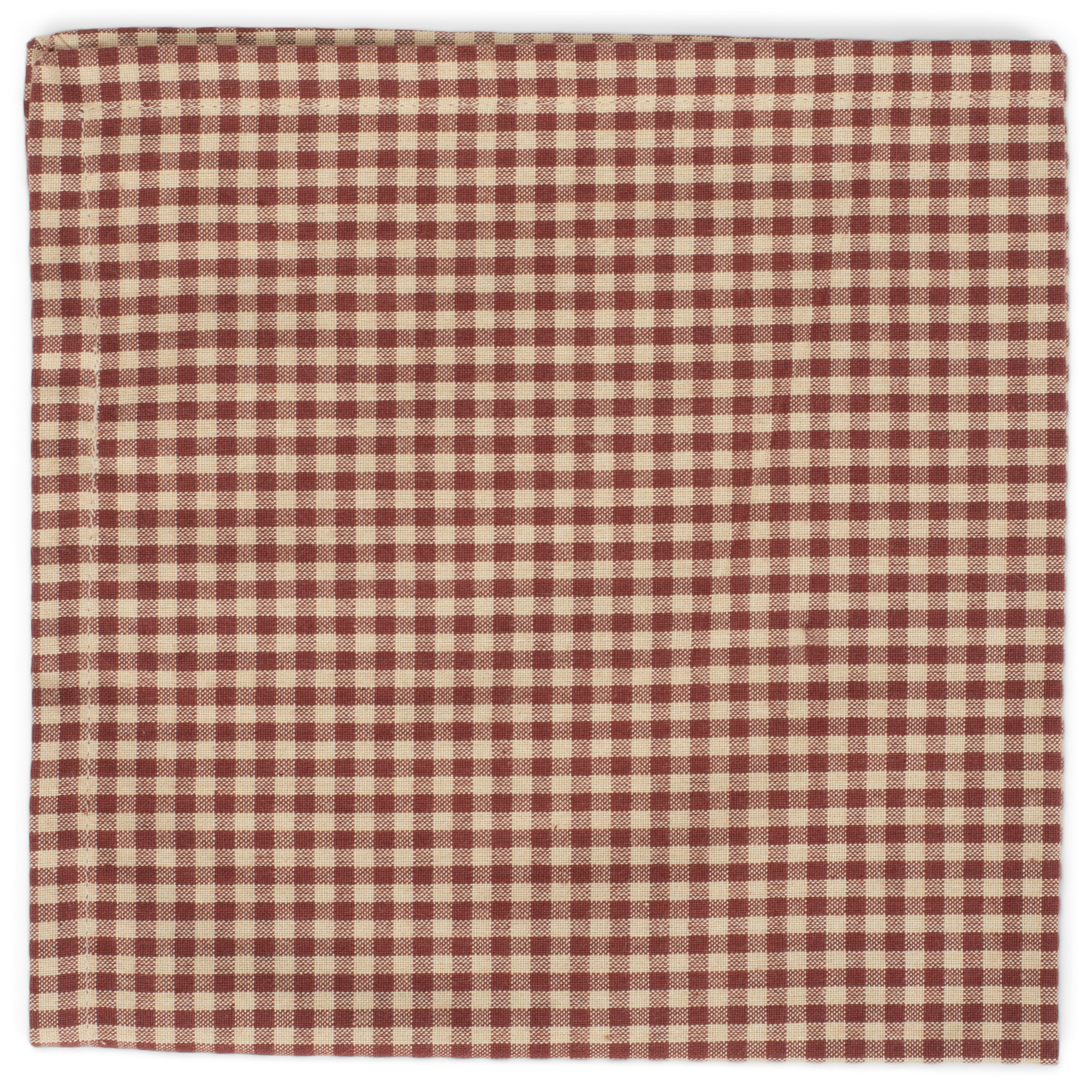 Simply Burgundy Cream Checkered 18 x 18 Fabric Decorative Napkin Set of ...