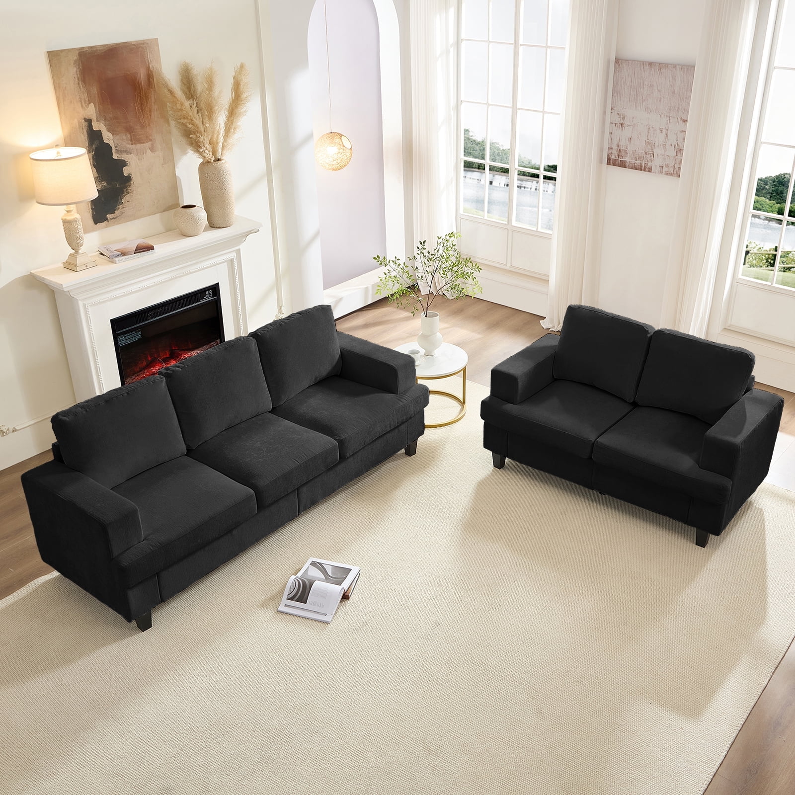 Click here for Zafly 2 Piece Living Room Sofa Set With Solid Wood... prices