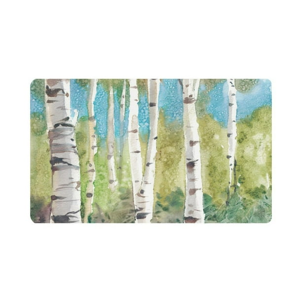 MKHERT Birch Trees Doormat Rug Home Decor Floor Mat Bath Mat 30x18 inch ...
