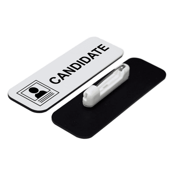 Candidate 1 x 3" Name Tag/Badge, White, (3 Pack) - Walmart.com