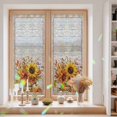 Autumn Floral Window Privacy Film, Thanksgiving Botanical Sunflowers ...