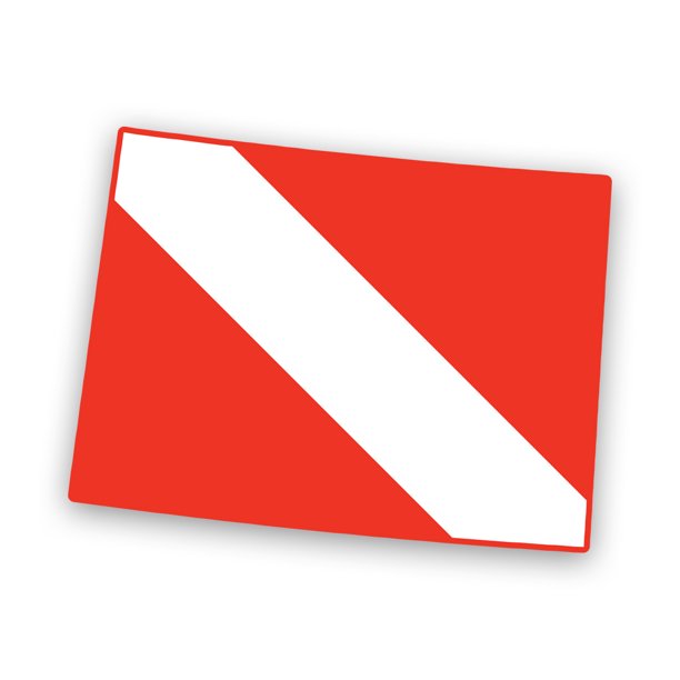 Colorado State Shaped Diver Down Flag Sticker Decal - Self Adhesive Vinyl - Weatherproof - Made ...