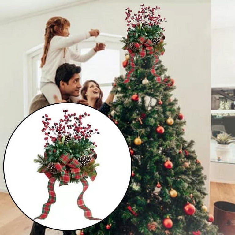 Cardinal Top Hat Tree Topper With Buffalo Plaid Cardinal Christmas Tree ...