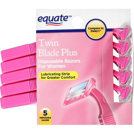 Equate Twin Blade Plus Disposable Razors for Women, 5 count - Walmart.com