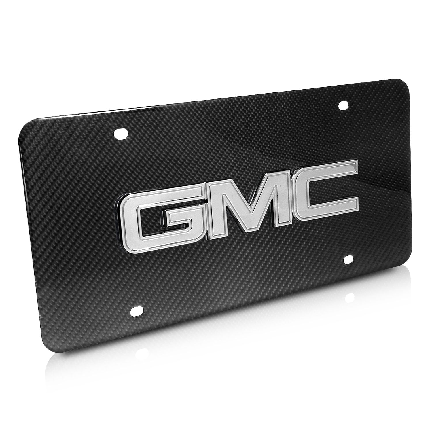 GMC 3D Chrome Logo on Genuine Carbon Fiber Car License Plate - Walmart.com