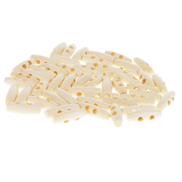 50Pcs Wood Sewing Toggle Buttons Cloth Accessories 2 Holes - Walmart.ca