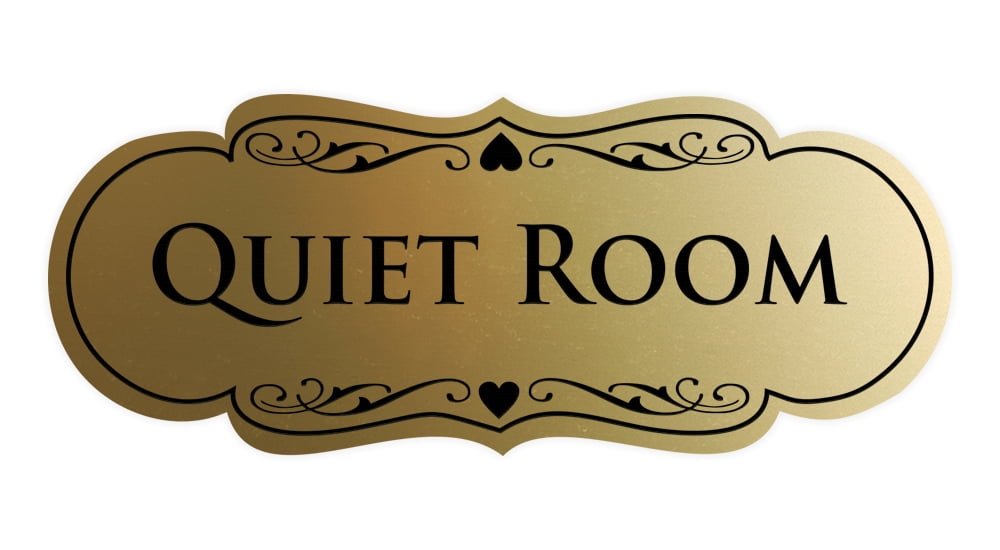Signs ByLITA Designer Quiet Room Sign (Brushed Gold) - Large - Walmart.com