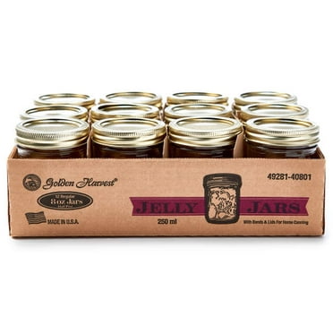 Kerr Canning Jars, Regular Mouth Half-Pint (8 oz.) Mason Jars with Lids ...