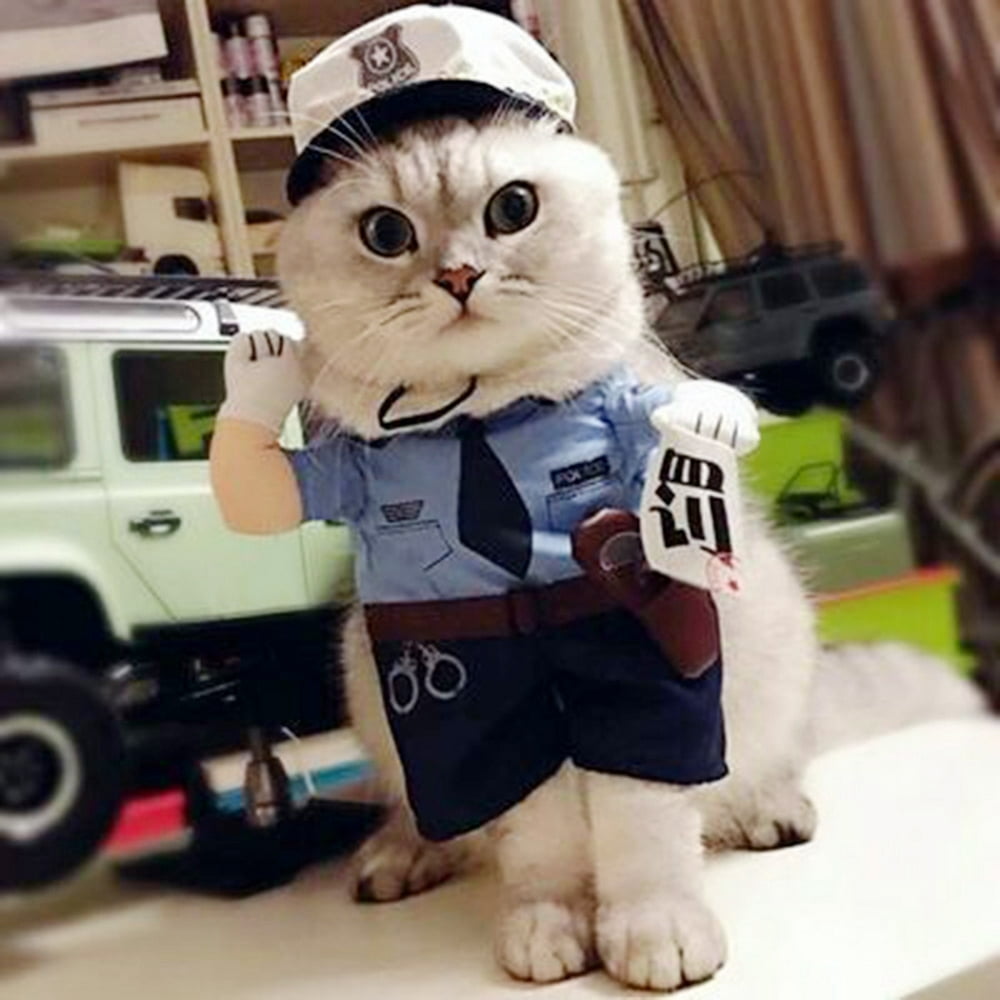 LYUMO Pet Police Costume, Polyester Cute Pet Halloween Clothes Penalty ...