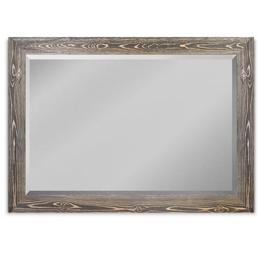 Contemporary Beveled Dark Brown Mirror - Walmart.com