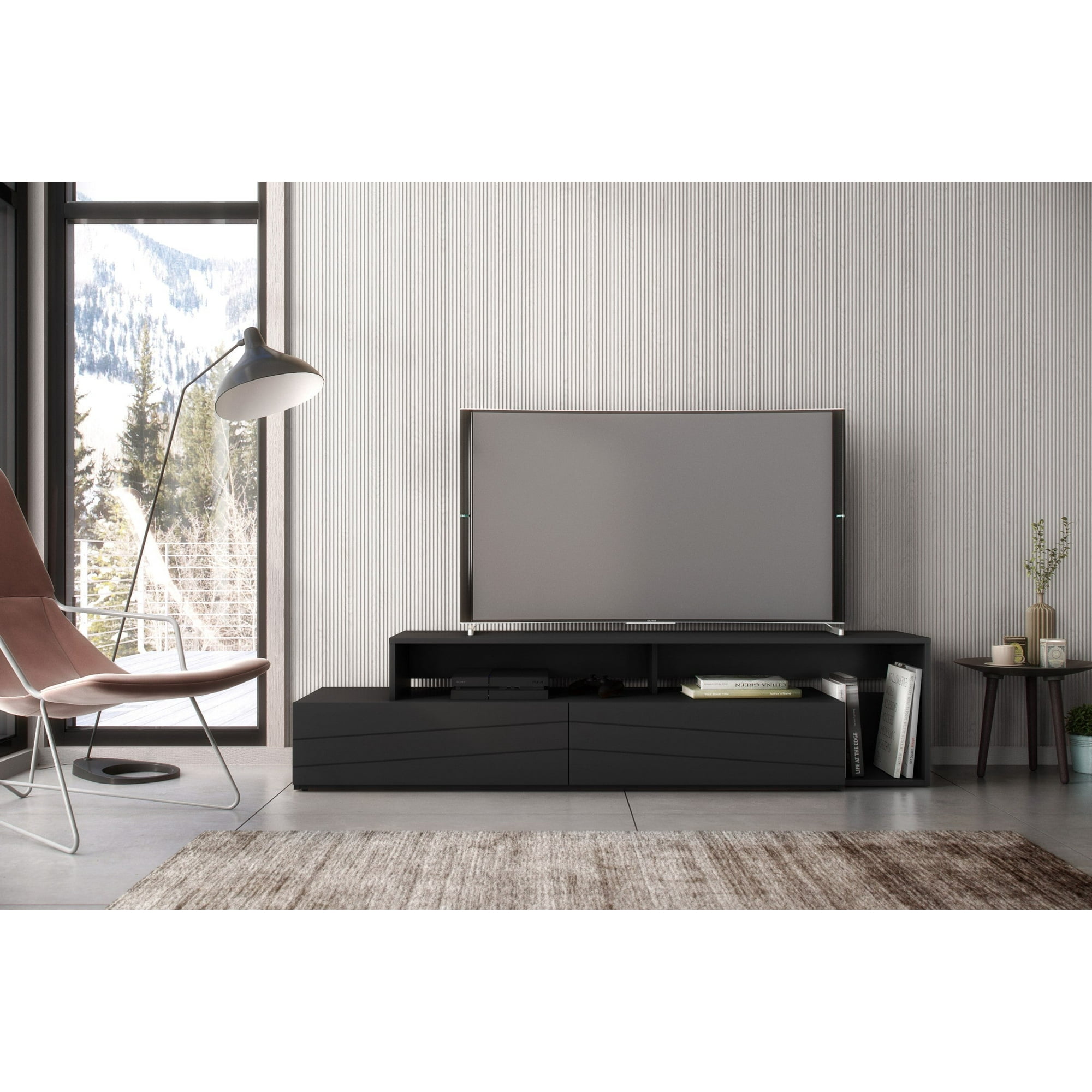 Click here for Hamuq Dynasty Tv Stand 72-Inch (Black) prices