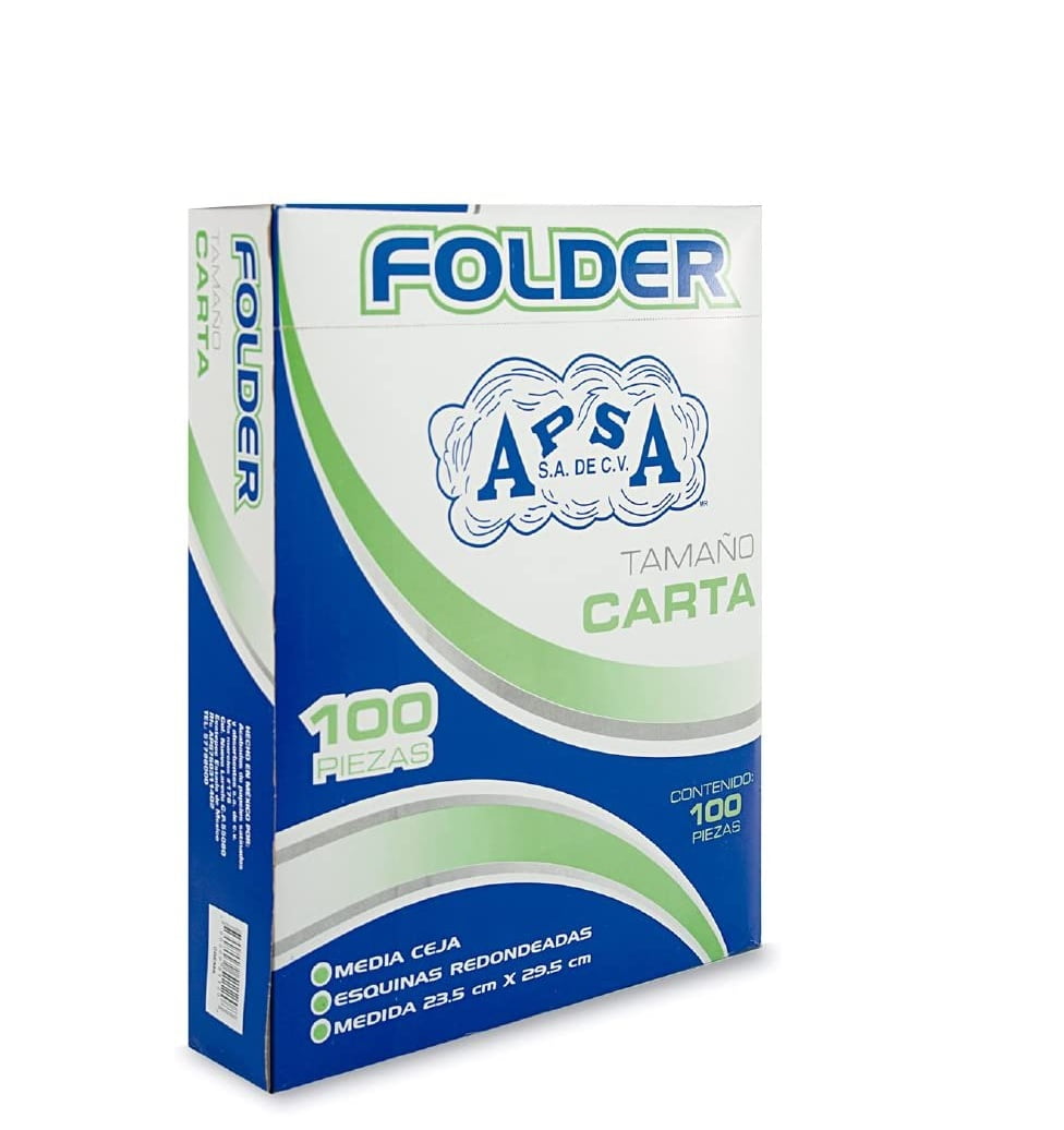 Folder Tamaño Carta Color Crema 1 Caja de 100 Piezas apsa carta ...