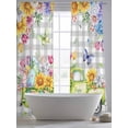 Easter Egg Sheer Curtains 2 Panels Set Green Truck Sunflower Blue ...