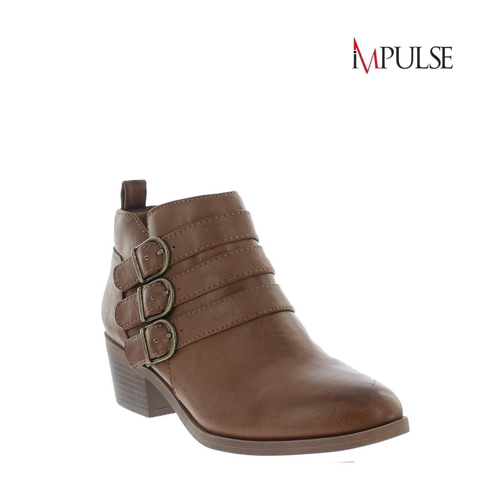 IMPULSE Brooke Cognac Ankle Boots for Women - Walmart.com