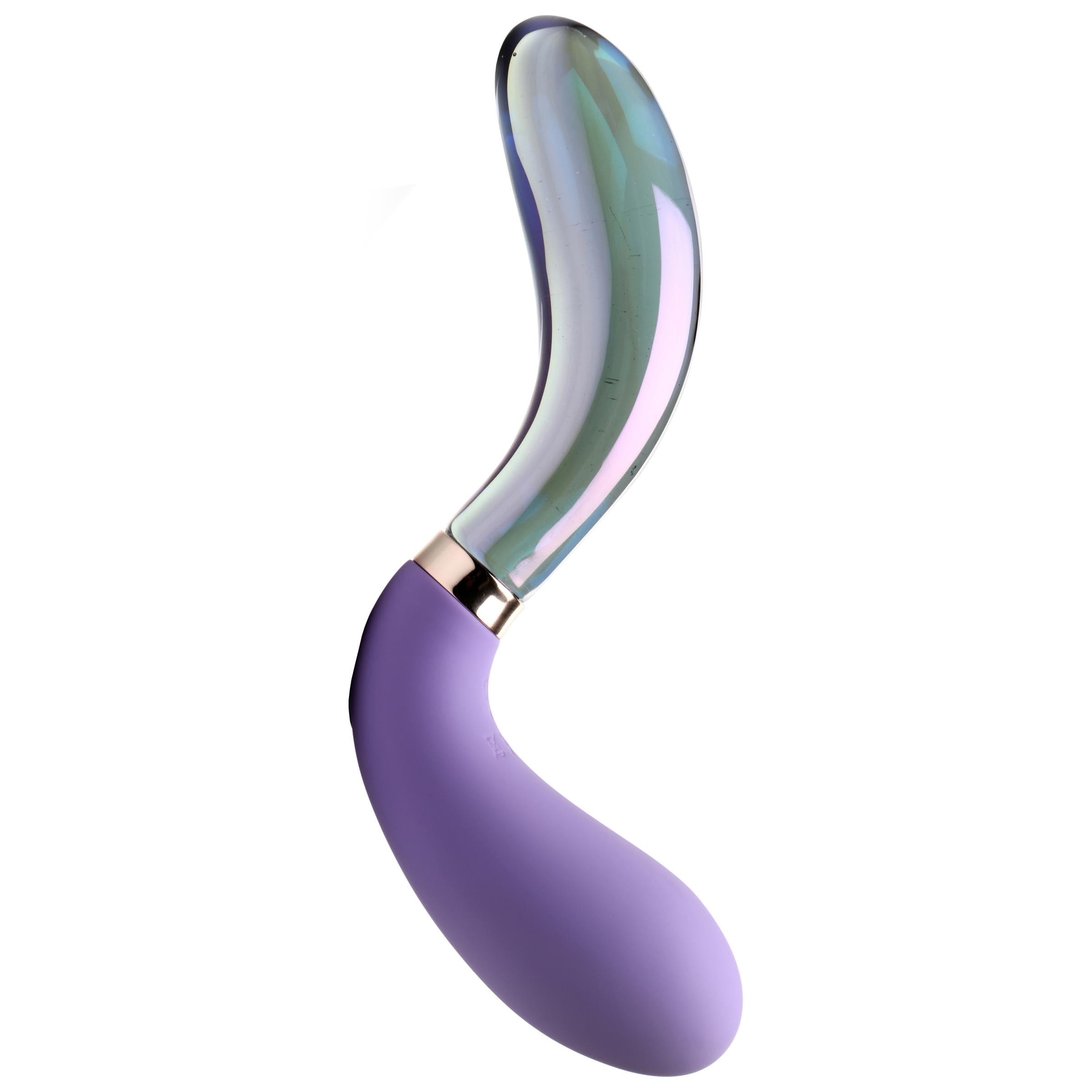 PRISMS Vibra-Glass 10X Pari Dual Ended Artisan Glass & Premium Silicone G-Spot Vibrator with ...