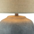 Buen 28 Inch Hydrocal Table Lamp Tapered Drum Shade Urn Base Gray Rust ...