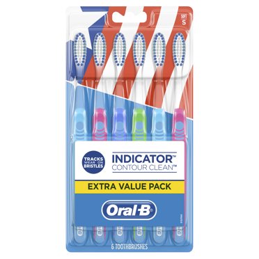 Oral-B Indicator Color Collection Manual Toothbrush, Medium, 2 Ct ...