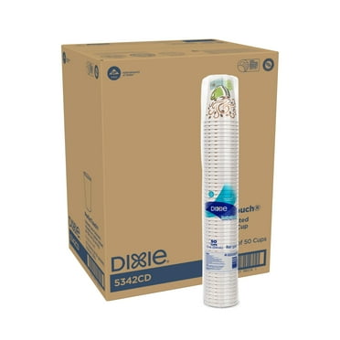 Dixie PerfecTouch Insulated Paper Disposable Hot Coffee Cups, 12 oz, 50 ...