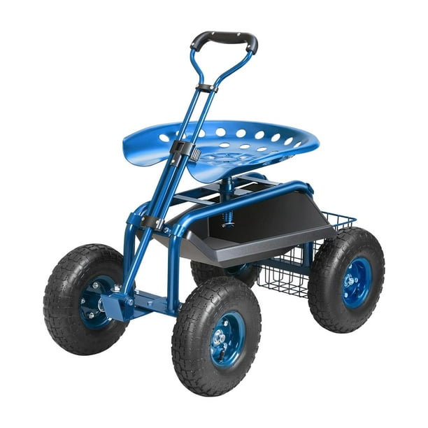 Carro de jardín Zulema con ruedas asiento de trabajo carrito multiusos ...