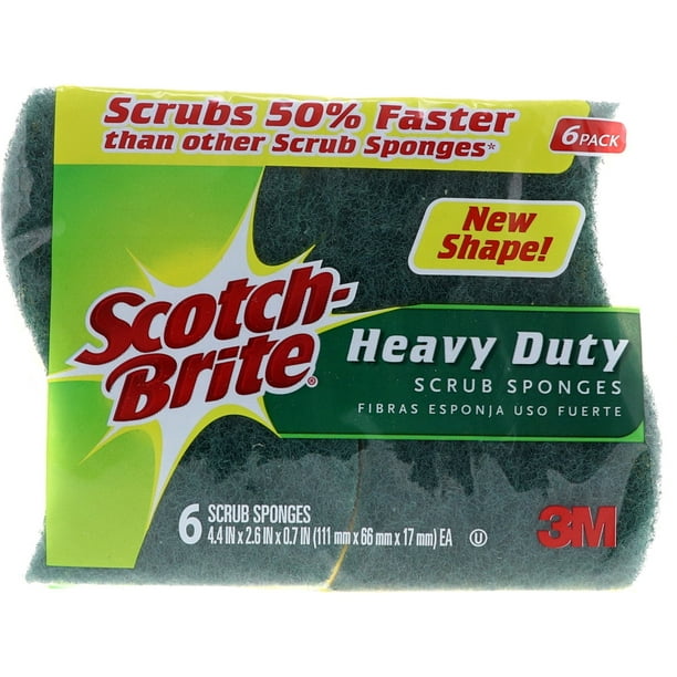Scotch-Brite Heavy-Duty Scrub Sponge 6 ea (Pack of 2) - Walmart.com ...