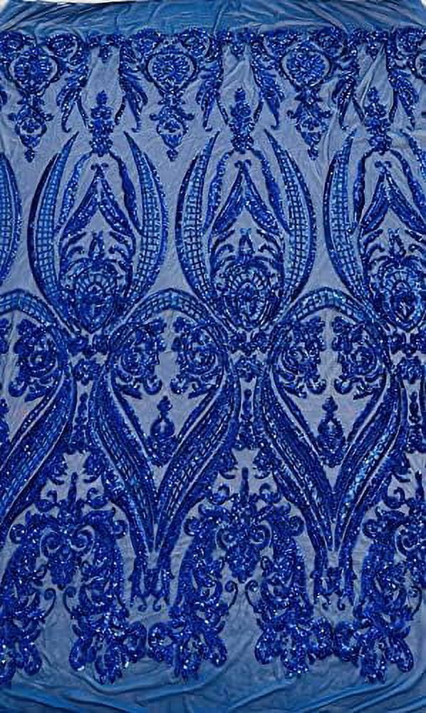 , Empire Damask Design With Sequins Embroider On A 4 Way Stretch Mesh ...