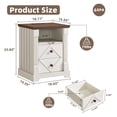 18" Farmhouse Nightstand with Charging Station,2 Interchangeable ...