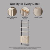 OAKHAM 5 Tier Ladder Bookshelf with Doors, Wall Mount Bookshelves with ...