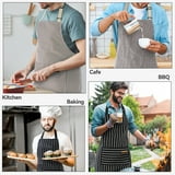 NLUS 2 Pack Striped Chef Polyester Kitchen Aprons for Women Men with 2 ...