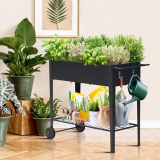 Decorative Planter Cart Green Metal Cart Planter - Walmart.com