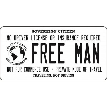 Free Man Sovereign Citizen Photo License Plate | Walmart Canada