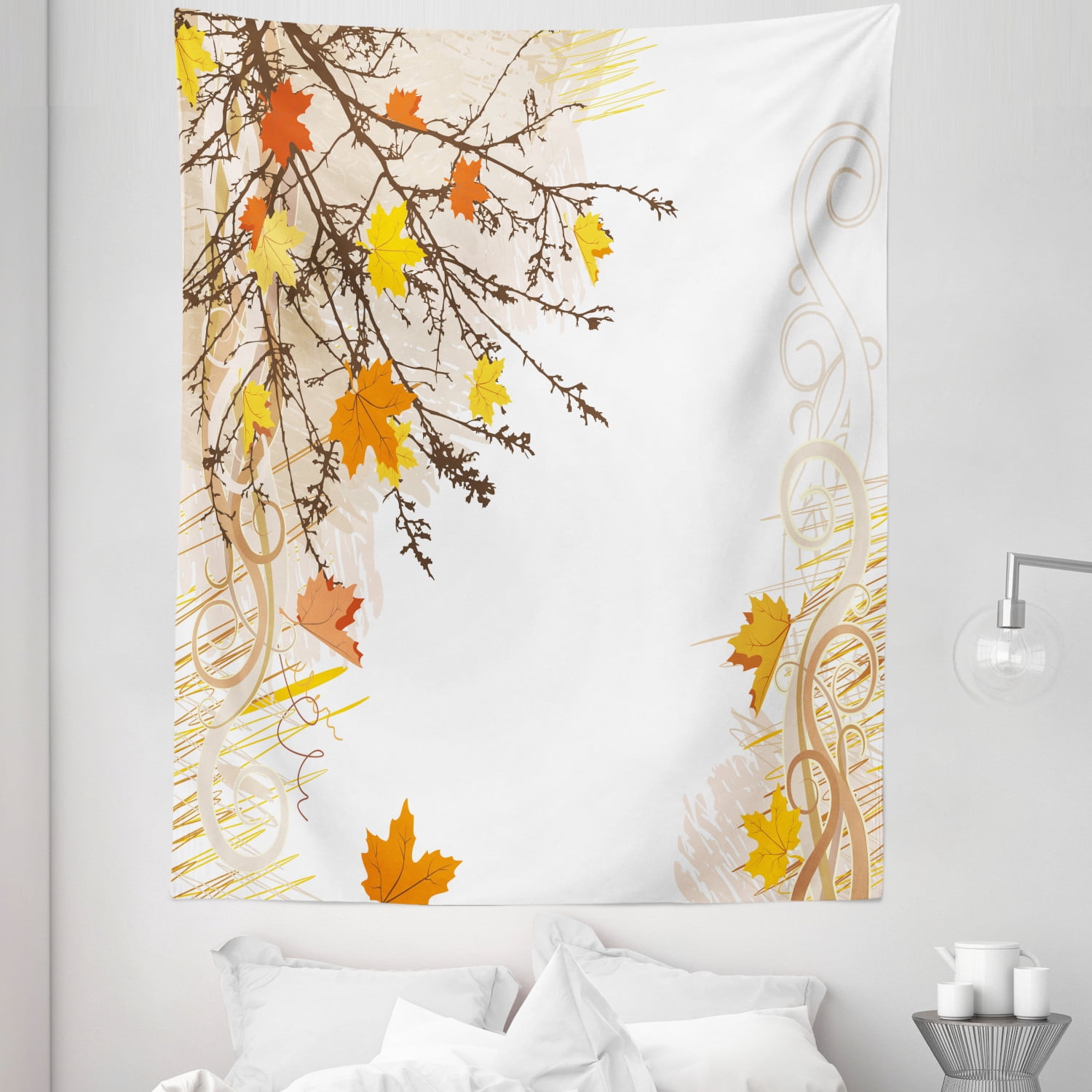 Forest Tapestry, Autumn Maple Leaves Branches in Fall Earthen Tones ...