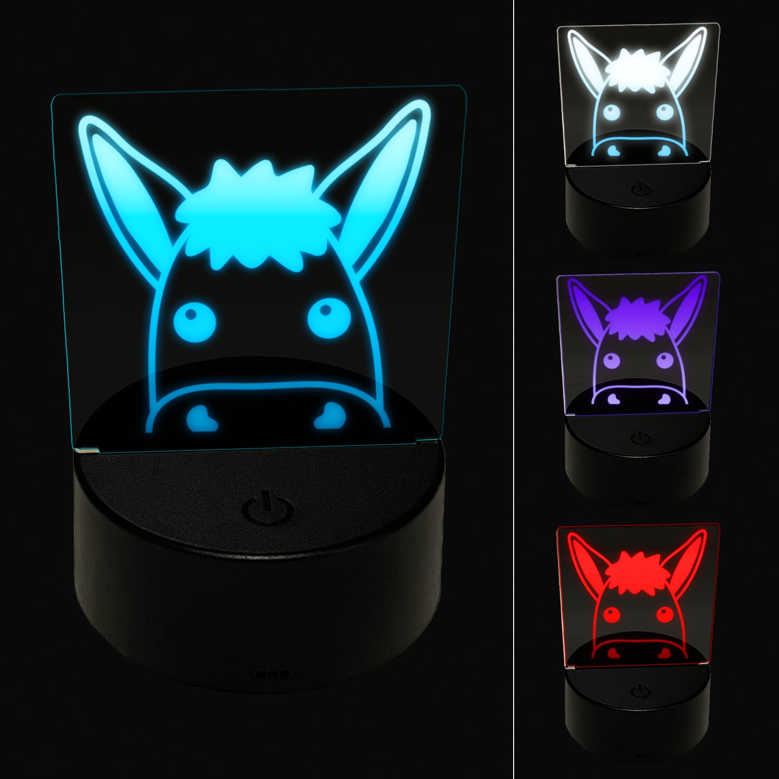 Peeking Donkey LED Night Light Sign 3D Illusion Desk Nightstand Lamp ...