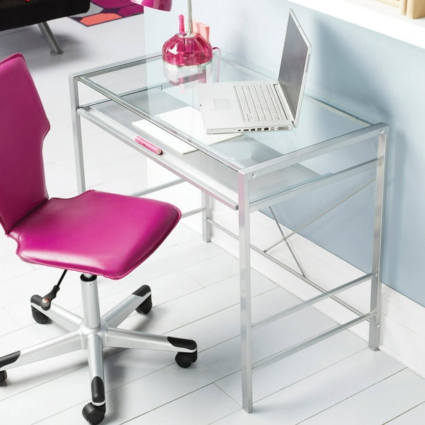 Mainstays Versatile Modern Glass-Top Desk, Multiple Colors - Walmart.com