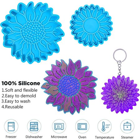 wruas 8 Pieces Dog Bone Shaped Silicone Keychain Mold Heart Paw Shaped ...