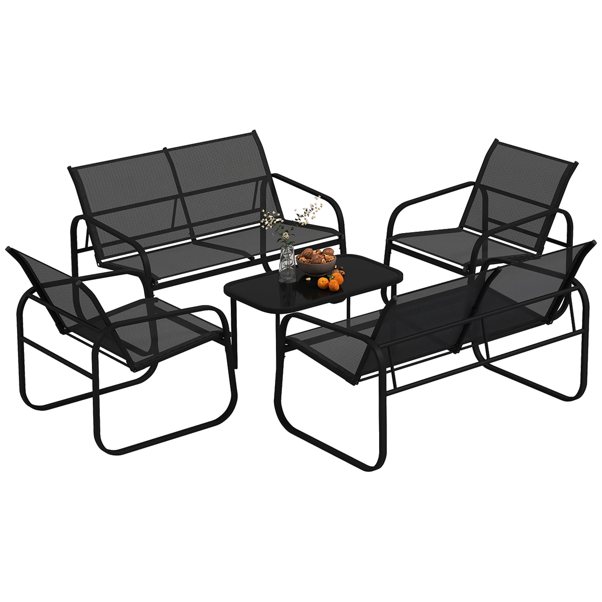 Click here for Outsunny 5 Piece Patio Furniture Set  Metal Outdoo... prices