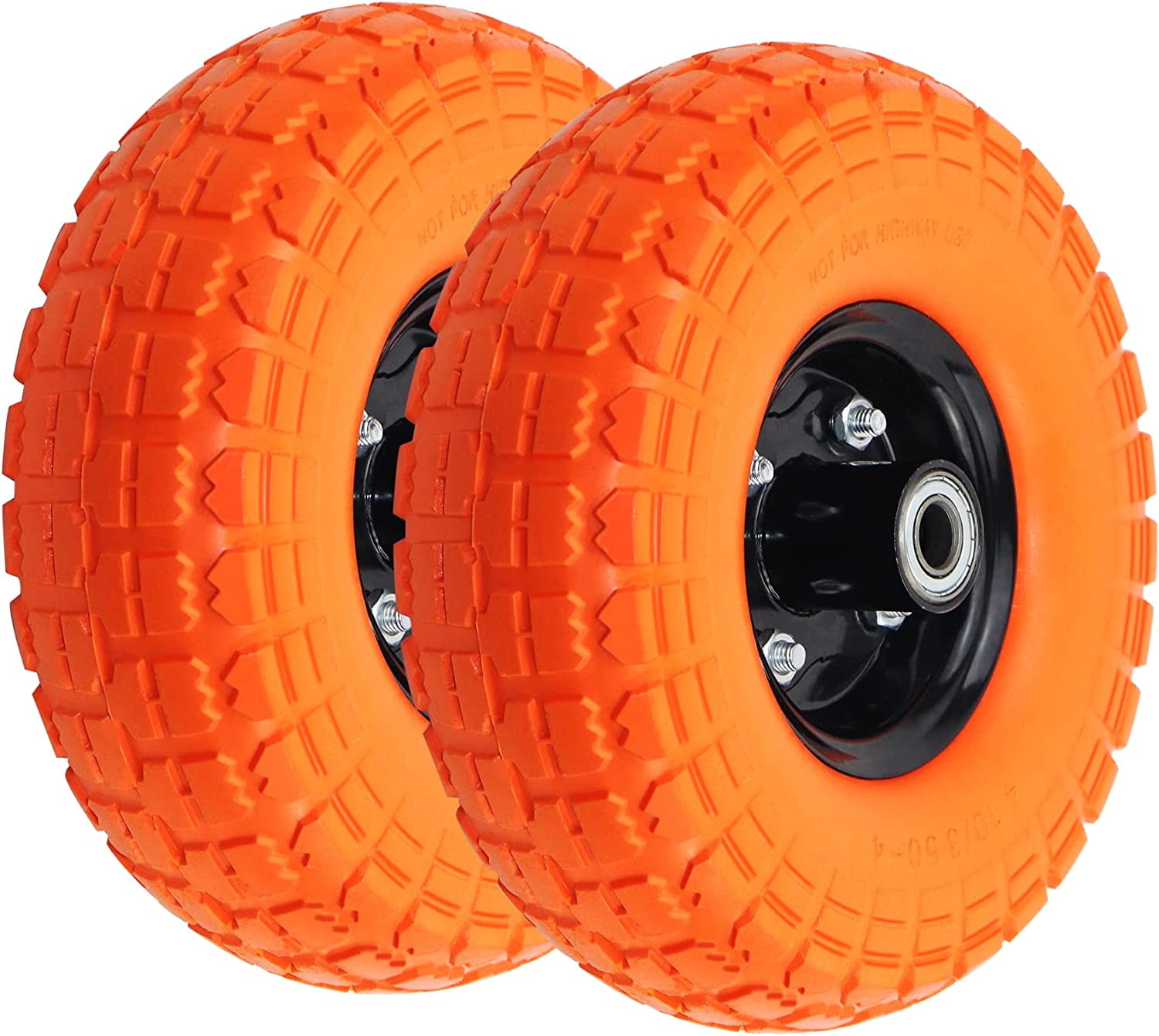 4.10/3.50-4 Flat Free Tires Solid Rubber Tyre Wheels，10" Air Less Tires ...