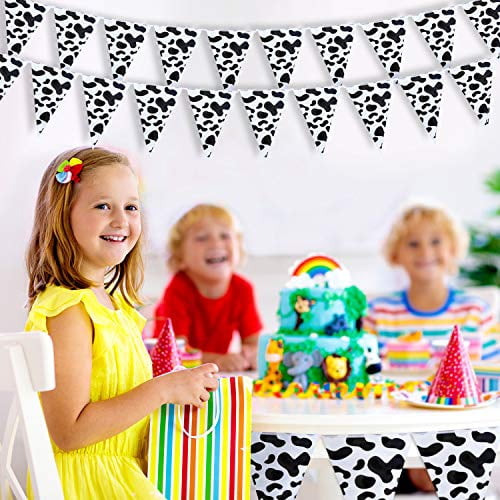 Buy 5 Packs Cow Print Pennant Banners, Cow Bunting Banner Birthday ...