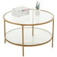 Ktaxon Golden Coffee Table, Modern 30.7" Round Table 2-Layer Display ...