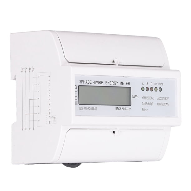 Power Energy Meter, 3 Phase DIN Rail Installation Smart Control Chip ...